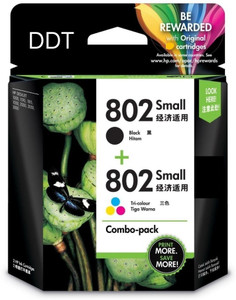 DDT DDT HP 802 Original Black + Tri Color Combo Pack Ink Cartridge ...
