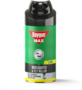 Baygon Max Mosquito & Fly Killer Spray, Lime, Kills Dengue Malaria ...