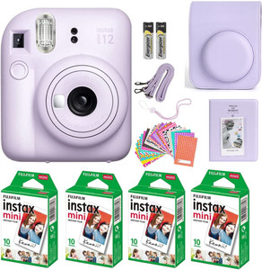 FUJIFILM Instax mini 12 Lilac Purple Instant Camera+10x4 Film+Carrying ...