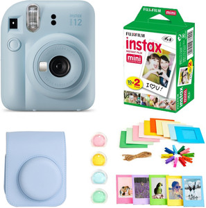 FUJIFILM Instax mini 12 Pastel blue Instant Camera+10x2 Film+Bunting ...