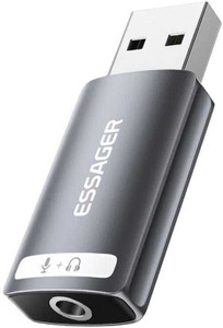 ESSAGER USB to Single 3.5mm Audio Adapter Headset External Stereo Sound ...