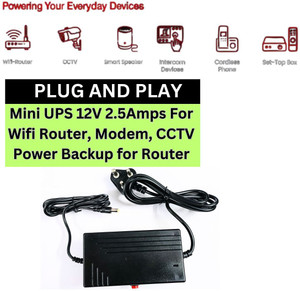TechSupreme Mini UPS 12V 2.5Amps For Wifi Router, Modem, CCTV Power ...