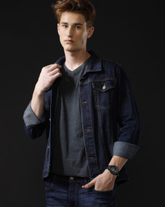 TEMPLE OF DENIM Full Sleeve Solid Men Denim Jacket - Buy TEMPLE OF ...