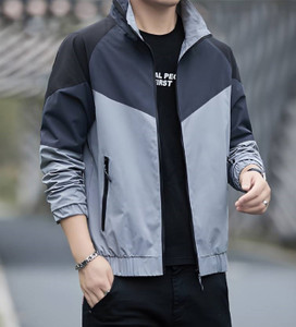 Azmani Full Sleeve Colorblock Men Jacket - Buy Azmani Full Sleeve ...