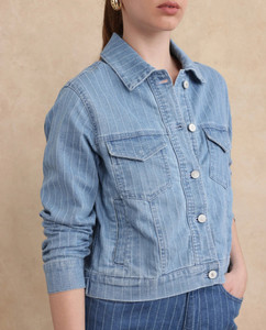 RAREISM Full Sleeve Striped Women Denim Jacket - Buy RAREISM Full ...