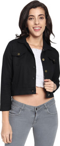 NEW DIMENSION 3/4th Sleeve Solid Women Denim Jacket - Buy NEW DIMENSION ...