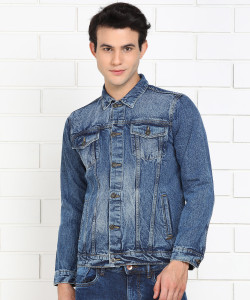 PROVOGUE Full Sleeve Washed Men Denim Jacket - Buy PROVOGUE Full Sleeve ...