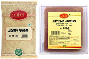 MilTop jaggery combo(jaggery powder 1 kg & jaggery 875gm) Powder ...