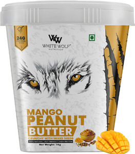 White Wolf Mango Flavor Peanut Butter - Smooth & Creamy, High Protein ...