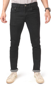 CEFALU Regular Men Black Jeans - Buy CEFALU Regular Men Black Jeans ...