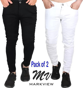 markview Regular Men Black, White Jeans - Buy markview Regular Men ...