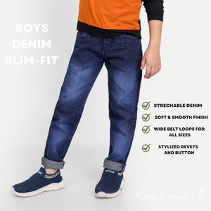 Kcoy Slim Boys Dark Blue Jeans - Buy Kcoy Slim Boys Dark Blue Jeans ...