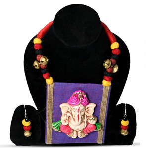 bangla canvas Fabric Purple Jewellery Set Price in India - Buy bangla ...