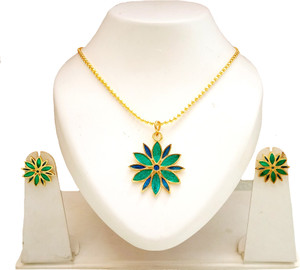 balaji gold Copper Gold-plated Blue Jewellery Set Price in India - Buy ...