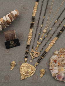 brado jewellery Brass Gold-plated Gold, Black Jewellery Set Price in ...