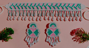 Calvin Craft Mother of Pearl, Glass Silver Pink Jewellery Set Price in ...