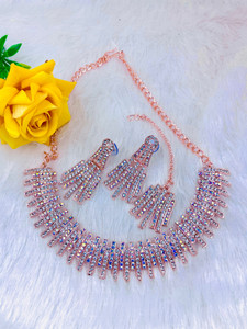JK Art Alloy Gold-plated Rose Gold Jewellery Set Price in India - Buy ...