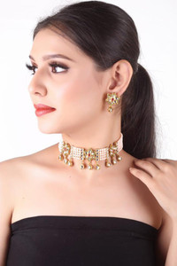 Kirti Traders Alloy Gold-plated Pink Jewellery Set Price in India - Buy ...