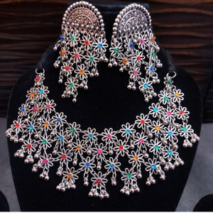 Samridhi DC Oxidised Silver Silver Jewellery Set Price in India - Buy ...