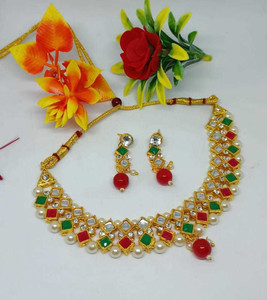 Arbuda Maa Immitation Alloy Gold-plated Multicolor Jewellery Set Price ...