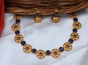 BHARGAV ART Alloy Blue, Gold Jewellery Set Price in India - Buy BHARGAV ...