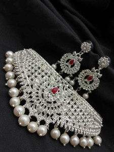 CHOKARSET Alloy Maroon Jewellery Set Price in India - Buy CHOKARSET ...