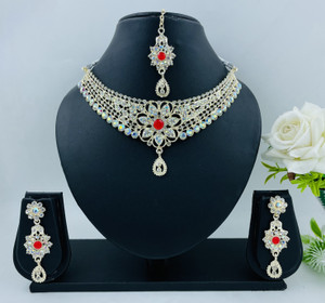 JK Art Alloy Gold-plated Multicolor Jewellery Set Price in India - Buy ...
