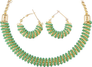 Le Moda Store Alloy Green, Gold Jewellery Set Price in India - Buy Le ...