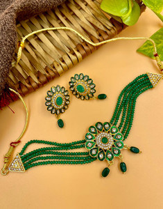 Dado sutho Brass Gold-plated Green Jewellery Set Price in India - Buy ...