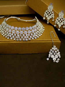 SAIYONI Alloy Silver Jewellery Set Price in India - Buy SAIYONI Alloy ...
