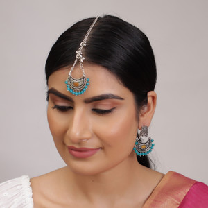SHOSHA Oxidised Silver Silver Blue, Silver Jewellery Set Price in India ...