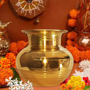 Flipkart.com | Shrinika Brass Pooja Kalash | Brass Puja Lota | Pital ...