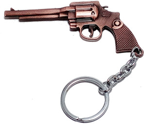 kd collections KD-RVL-BR Revolver Gun Pistol Shaped Metal Keychain for ...