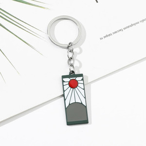 RV Mart Anime Demon Slayer Key Chain Tanjiro Hanafuda Keychain Ring Car ...