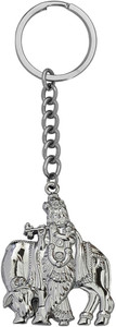 M Men Style Lord Krishna with Cow IdolSilver Keychain SKey2022300 Key ...