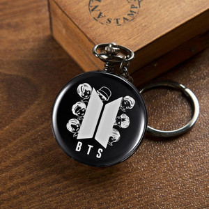 GT Gala Time Black BTS Army Pocket Watch Car, Bike Key Chain with Key ...