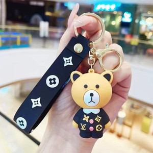 Mubco Cute Teddy Bear LV 3D Keychain | Strap Charm & Hook |PVC Cartoon ...