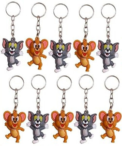 Wolcentra Tom and Jerry Cartoon Character Keychain Set – Fun Key Rings ...
