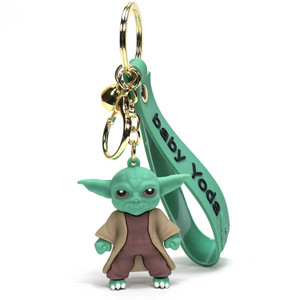 Daiyamondo Baby Yoda Super Hero Star war 3D keychain with Long Ribbon ...