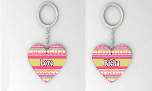 MorFex Richa Name Beautiful Heart Shape Arclic Wood Keychain Gifts for ...