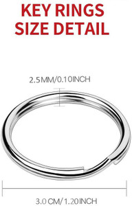 Add Gear DIY Nickel Plated Key Ring Steel 1.2 inch (30 mm) Split Rings ...