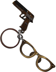 RRCollection Gold Pistol & Goggles Keychain | Metal | Bike & Car ...