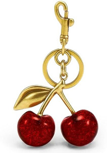 Mistazzo Sparkling Cherry Keychain with Golden Leaf – Cute Bag & Purse ...