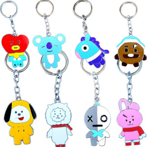 KARBD BT21 BTS K Pop Band Characters Metal Animated Key Ring ...