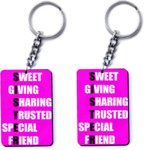 getexciting Special Friend Wooden Keychain For Bag,Bike,Car,Scooty (Set ...