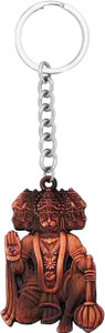 JELECTRICALS Premium Metal Panchmukhi Hanuman Ji Key Ring For Bike and ...