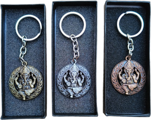 JNV Combo Of Lord Ganesha Ganpati Ji Metal Keychain (Multicolour, Pack ...