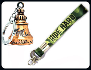 Meeko.com Ride hard tag key chain with Guardian bell key chain for bike ...