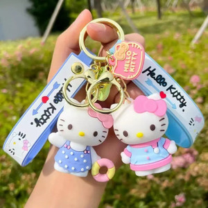KYOP Cute 3D Hello Kitty Keychain For Girls & Boys(Blue & Pink) Key ...