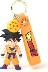 K C Smooth Texture PVC Dragonballz (GOKU) Keyring with Strap & Charm ...